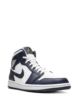 JORDAN Air 1 Mid Obsidian Sneakers - White