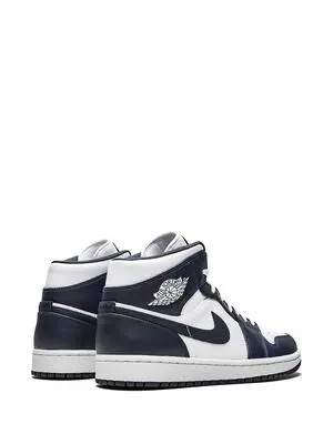 JORDAN Air 1 Mid Obsidian Sneakers - White
