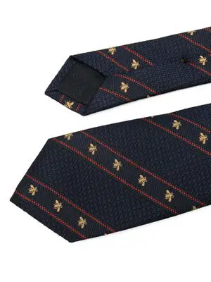 Gucci Bee Web Neck Tie - Blue
