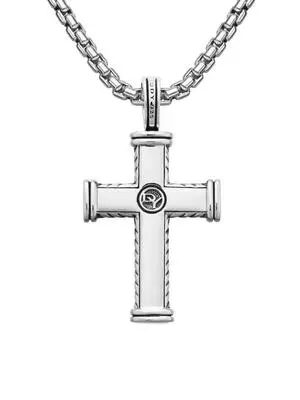 David Yurman Sterling Chevron Cross Pendant - Silver