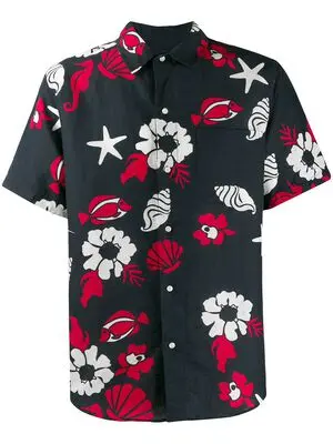 Thom Browne Rwb Multi Heavy Voile Short Sleeve Shirt