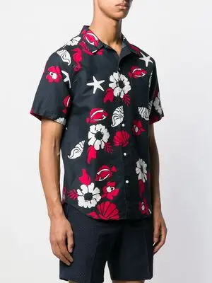 Thom Browne Rwb Multi Heavy Voile Short Sleeve Shirt