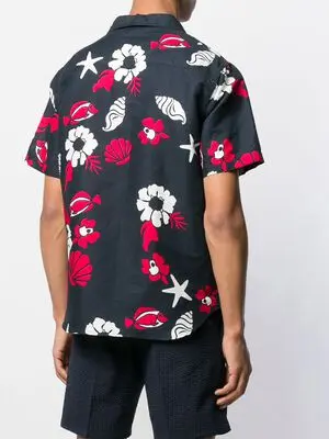 Thom Browne Rwb Multi Heavy Voile Short Sleeve Shirt