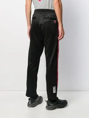 DIESEL® Cotton Blend Track Pants With Knitted Bands