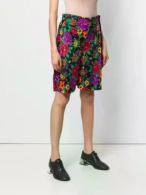 Comme Des Garçons Floral Print Flat Shorts