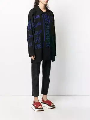 JC DE CASTELBAJAC 1980s Handwriting Print Oversized Shirt