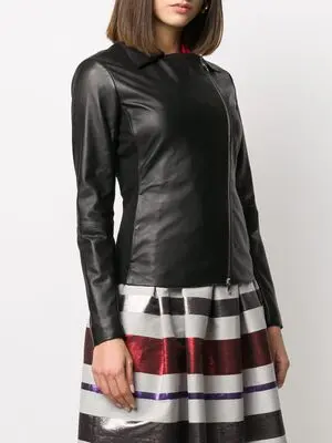 Emporio Armani Zipped Biker Jacket - White