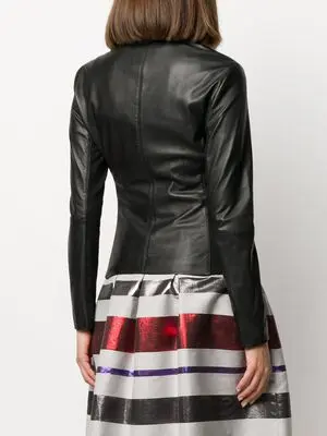 Emporio Armani Zipped Biker Jacket - White