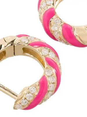 Yvonne Léon 9kt Diamond Hoop Earrings