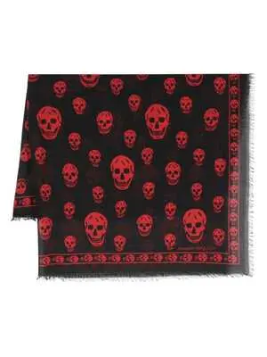 Alexander McQueen Classic Skull Scarf - Black