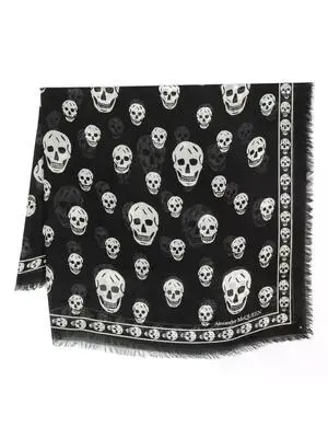 Alexander McQueen Skull Print Scarf - Black
