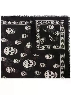 Alexander McQueen Skull Print Scarf - Black