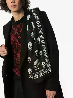 Alexander McQueen Skull Print Scarf - Black