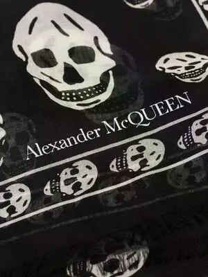 Alexander McQueen Skull Print Scarf - Black