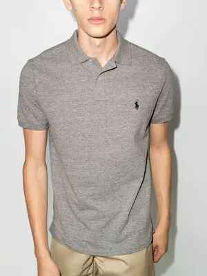 Polo Ralph Lauren Embroidered Logo Polo Shirt - Grey