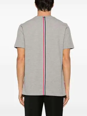 Thom Browne Rwb-stripe Piqué T-shirt - Grey