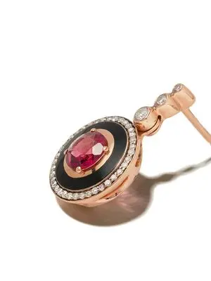 SELIM MOUZANNAR 18kt Diamond And Rhodolite Earrings - Pink