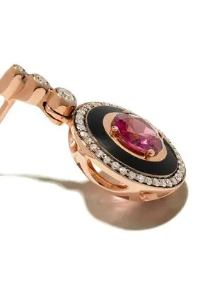 SELIM MOUZANNAR 18kt Diamond And Rhodolite Earrings - Pink
