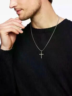 David Yurman 18kt Yellow Gold And Sterling Silver Cable Cross Pendant