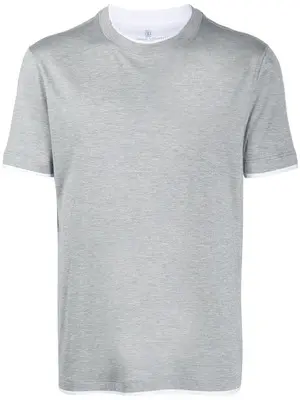 Brunello Cucinelli Layered-effect T-shirt - Grey