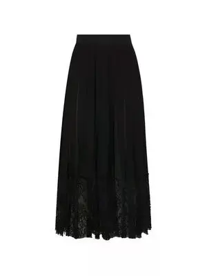 Dolce & Gabbana Long Georgette Skirt With Lace Edgings