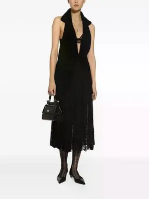Dolce & Gabbana Long Georgette Skirt With Lace Edgings