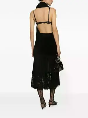 Dolce & Gabbana Long Georgette Skirt With Lace Edgings