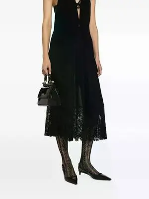Dolce & Gabbana Long Georgette Skirt With Lace Edgings