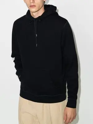 Sunspel Drawstring Cotton Hoodie - Black
