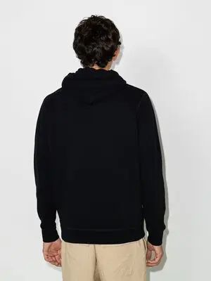 Sunspel Drawstring Cotton Hoodie - Black