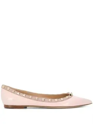 Valentino Garavani Rockstud Pointed Ballerina Flats - Pink