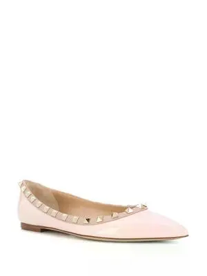 Valentino Garavani Rockstud Pointed Ballerina Flats - Pink