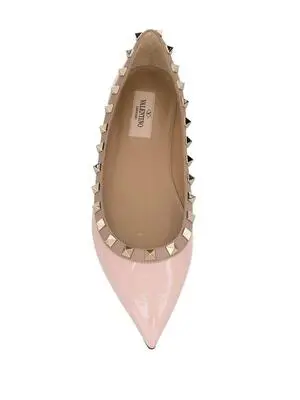 Valentino Garavani Rockstud Pointed Ballerina Flats - Pink