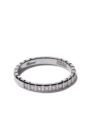 Chopard 18kt White Gold Ice Cube Diamond Ring - Silver