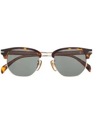 DB EYEWEAR BY DAVID BECKHAM Tortoiseshell Half-frame Sunglasses - Brown