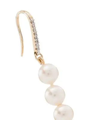 Mateo 14kt Gold Pearl And Diamond Drop Earrings