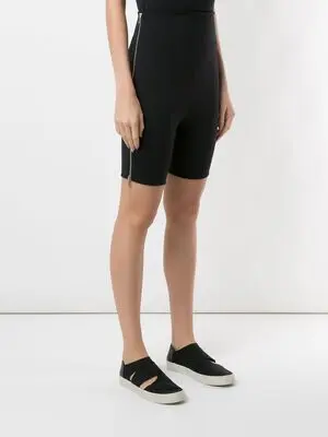 GLORIA COELHO Zipped Biker Shorts