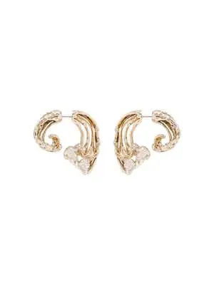 BIBI VAN DER VELDEN 18kt Yellow Wave Diamond Earrings - Gold