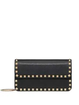 Valentino Garavani Rockstud Leather Clutch - Black