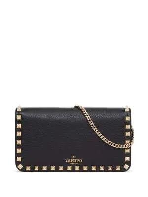 Valentino Garavani Rockstud Leather Clutch - Black