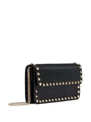 Valentino Garavani Rockstud Leather Clutch - Black