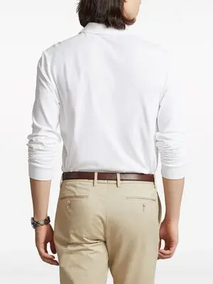 Polo Ralph Lauren Logo Embroidered Long-sleeve Polo Shirt - White