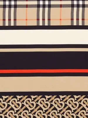 Burberry Montage Print Silk Scarf - Neutrals