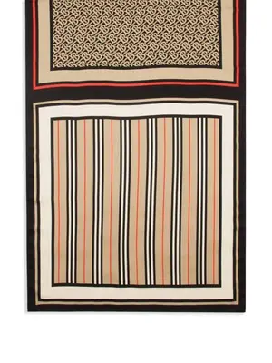 Burberry Montage Print Silk Scarf - Neutrals