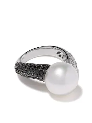 Yoko London 18kt White Gold South Sea Pearl And Diamond Ring - Silver