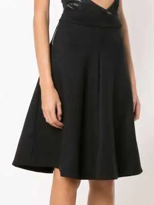 AMIR SLAMA Flared Midi Skirt - Black