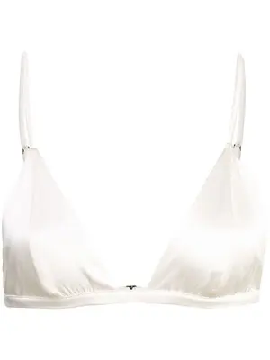 Fleur Du Mal Luxe Triangle Bra - White