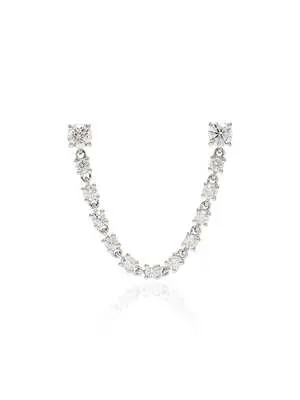 ANITA KO 18kt White Gold Diamond Double Piercing Earring - Silver