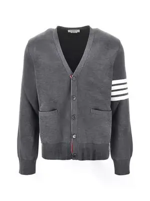 Thom Browne 4-bar Milano Stitch Cardigan - Grey
