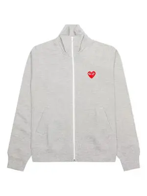 Play Comme Des Garcon Heart Logo-patch Track Jacket - Grey
